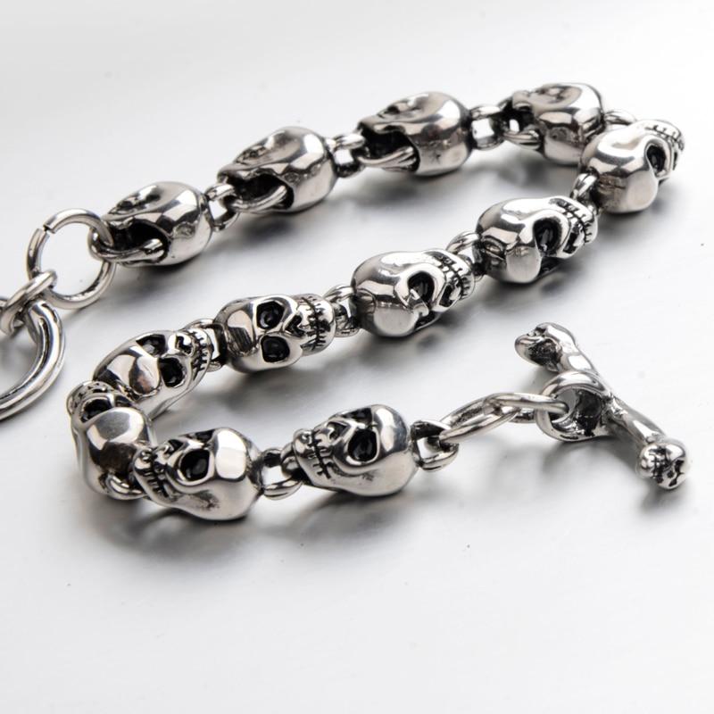 Titanium Steel Skull Link Chain Bracelet – zenheavens