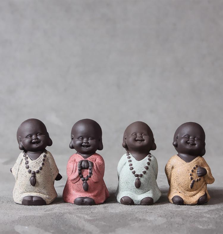 Cute Mini Monk with Beads Tea Pet Figurine – zenheavens